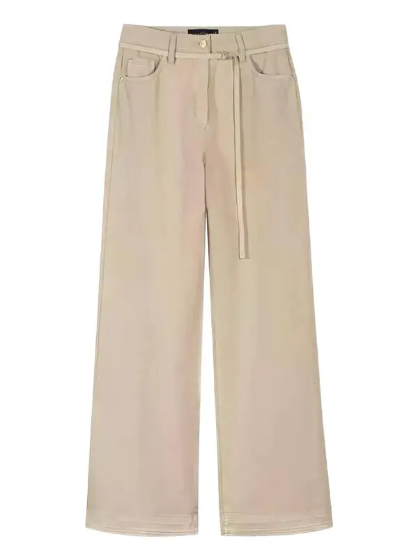 LUISA CERANO Wide-leg Jeans With Belt - Neutrals