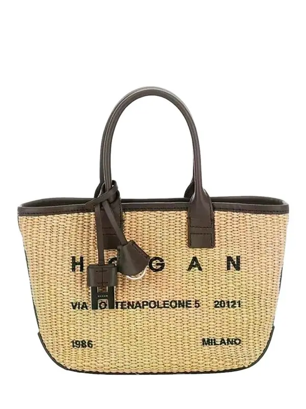 Hogan Woven Top-handle Tote Bag - Neutrals