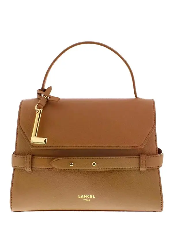 LANCEL Buckle Leather Tote Bag - Neutrals