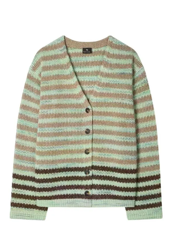 Paul Smith Striped V-neck Cardigan - Green