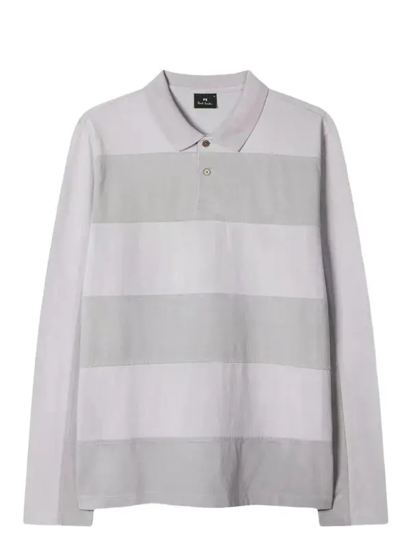 Paul Smith Block Stripe Rugby Polo Shirt - Grey