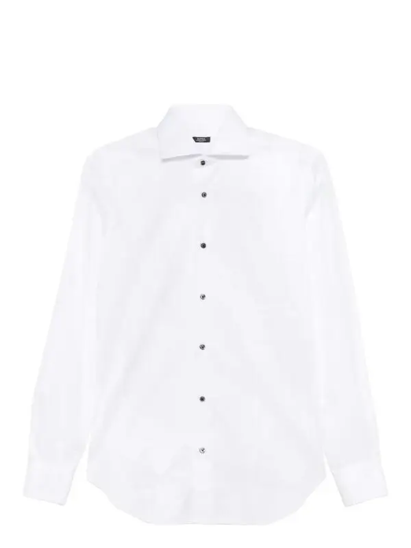 BARBA NAPOLI French-collar Button Shirt - White