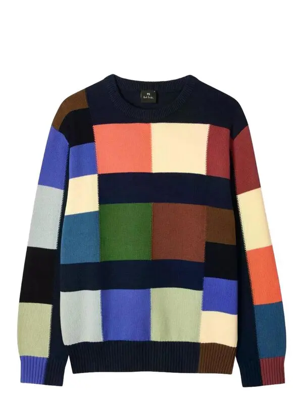 Paul Smith Patchwork Crew-neck Sweater - Blue