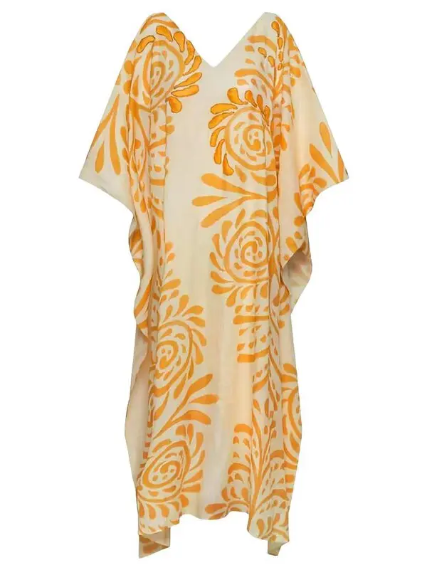 Juan De Dios Morena Kaftan Dress - Neutrals
