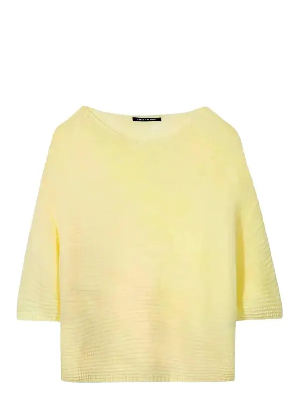 LUISA CERANO Short-sleeved Wool Sweater - Yellow