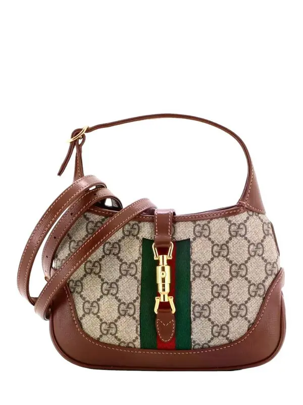 Gucci Jackie 1961 Gg Coated Canvas Mini Hobo Bag - Brown