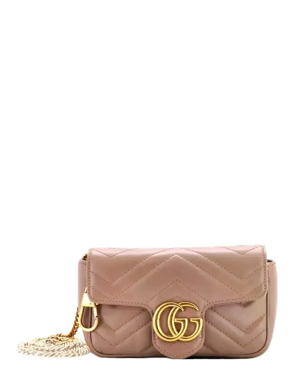 Gucci Gg Marmont Flap Super Mini Crossbody Bag - Neutrals