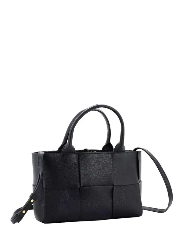 Bottega Veneta Arco Maxi Intrecciato Leather Mini Tote Bag - Black