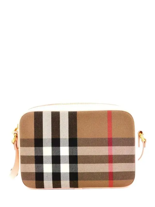 Burberry Camera Bag House Check Canvas Crossbody Bag - Brown