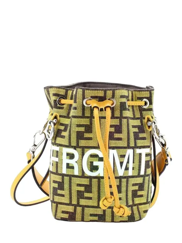 Fendi X Fragment Mon Tresor Zucca Canvas Mini Bucket Bag - Yellow