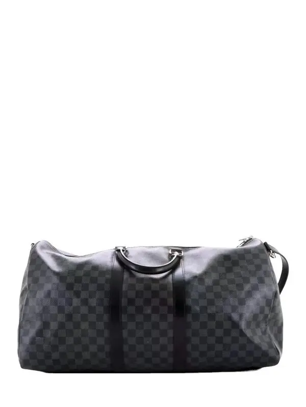LOUIS VUITTON Keepall Bandouliere 55 Travel Bag Damier Graphite - Black