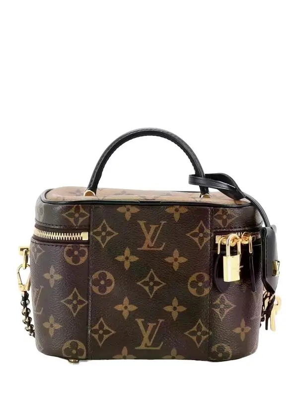 LOUIS VUITTON Vanity Handbag Reverse Monogram Canvas Pm Satchel - Brown