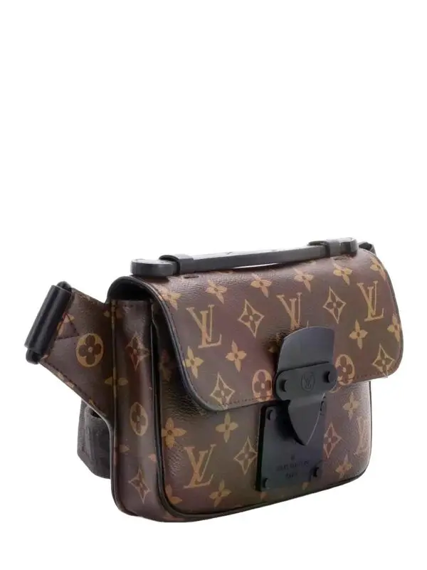 LOUIS VUITTON S Lock Sling Bag Macassar Monogram Canvas - Black