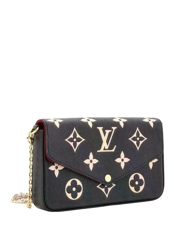 LOUIS VUITTON Felicie Pochette Bicolor Monogram Empreinte Giant Crossbody Bag - Black