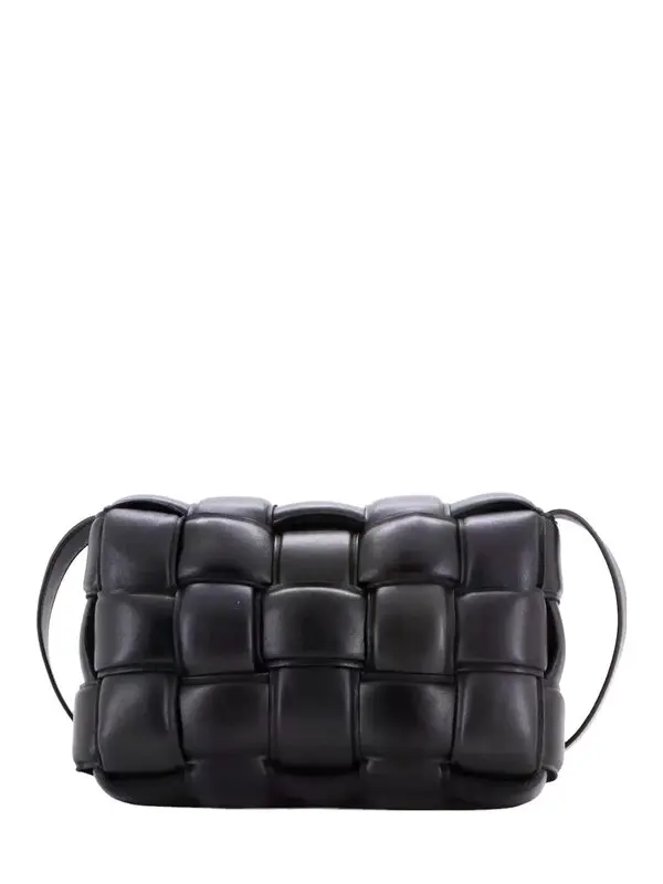 Bottega Veneta Cassette Padded Maxi Intrecciato Leather Crossbody Bag - Black