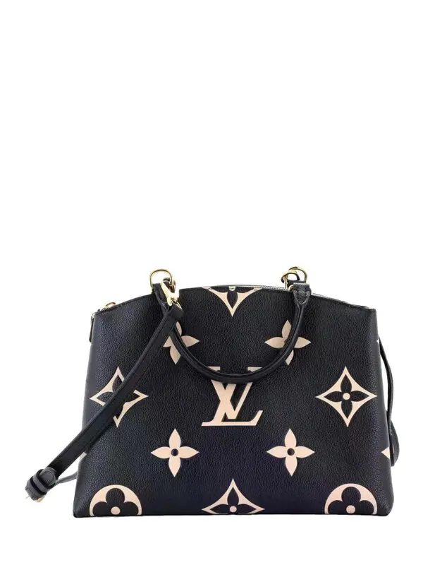 LOUIS VUITTON Petit Palais Handbag Bicolor Monogram Empreinte Giant - Black