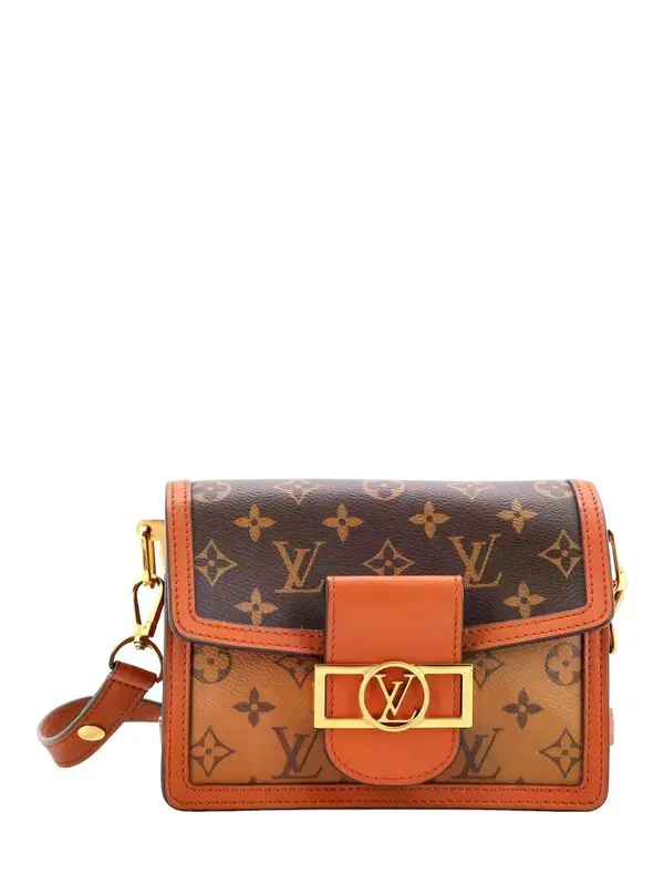 LOUIS VUITTON Dauphine Reverse Monogram Canvas Mini Crossbody Bag - Brown