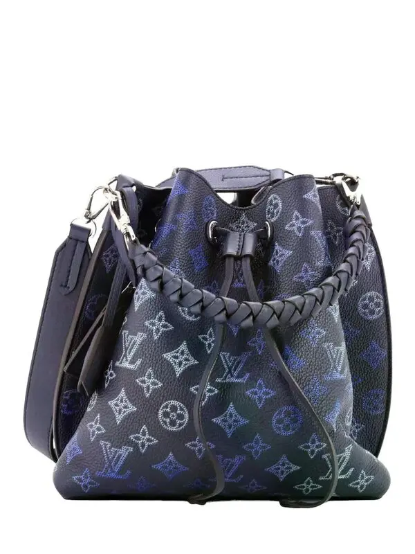 LOUIS VUITTON Muria Flight Mode Mahina Leather Bucket Bag - Blue