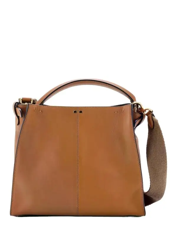 Fendi Peekaboo X-lite Leather Shoulder Bag - Brown