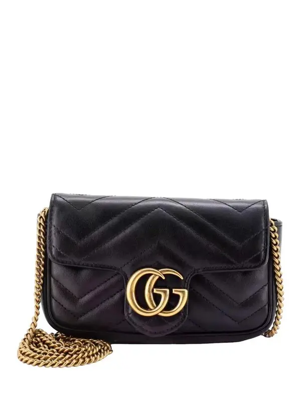 Gucci Gg Marmont Super Mini Flap Bag - Black