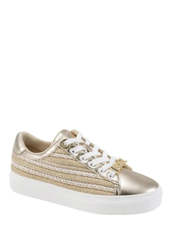 Karl Lagerfeld Paris Lace-up Sneaker - Natural/white Gold
