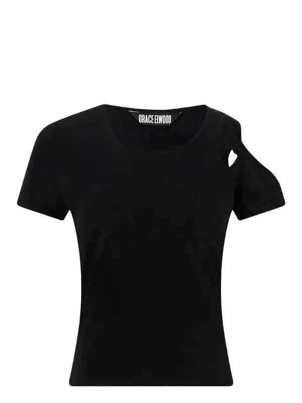 GRACE ELWOOD Tangle Cut-out T-shirt - Black