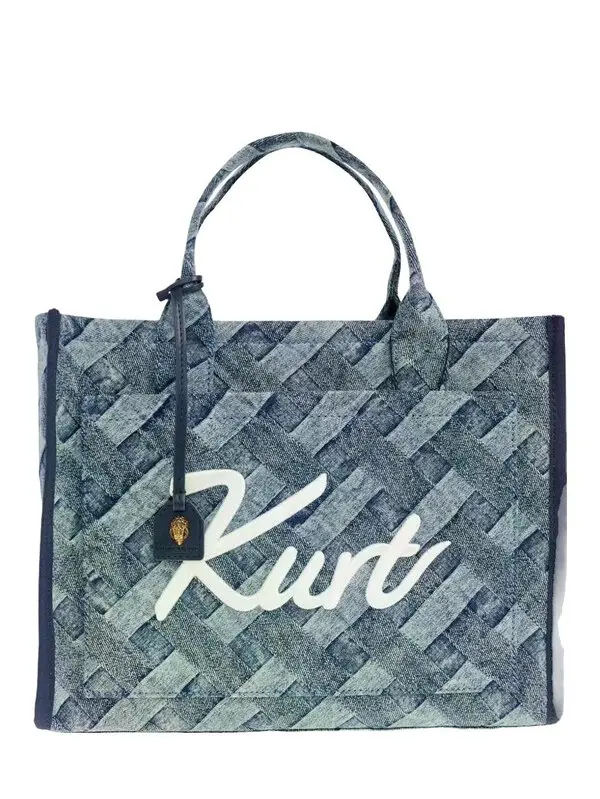 Kurt Geiger Woven Script Tote - Blue