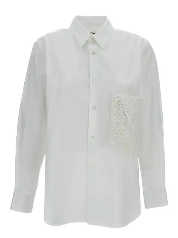Comme Des Garçons Lace-detail Shirt - White
