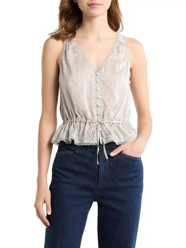 Paige Maiden Silk Peplum Top - Sea Mist