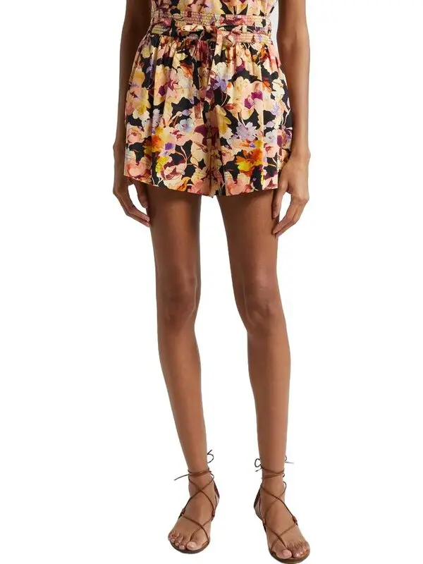 Ulla Johnson Rowan Floral Cotton Shorts - Night Bloom