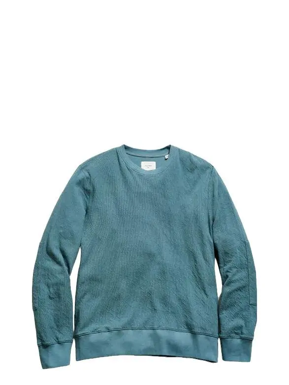 Billy Reid Rib Crinkle Cotton Sweatshirt - Blue