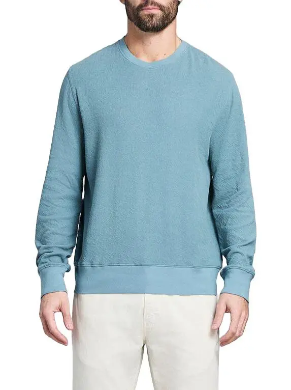 Billy Reid Rib Crinkle Cotton Sweatshirt - Blue