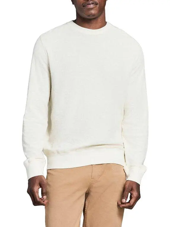 Billy Reid Rib Crinkle Cotton Sweatshirt - White
