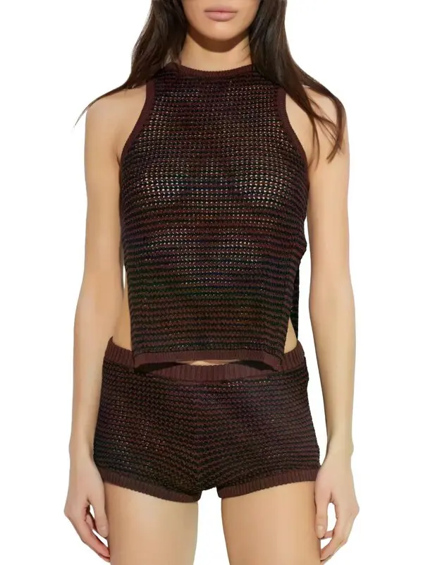 Bond Eye Asher Open-knit Top - Brown