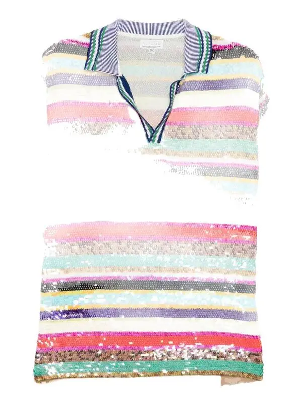 Ashish Embellished Polo Shirt - Neutrals