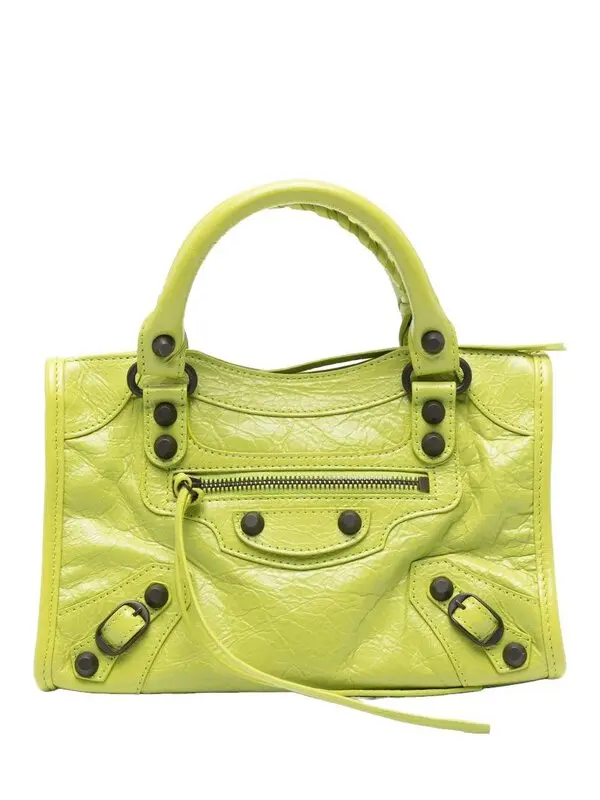 Balenciaga Le City Mini Leather Handbag - Green