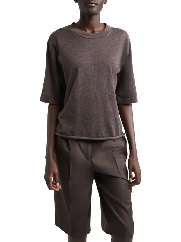 Loulou De Saison Nala Cashmere T-shirt - Brown Melange