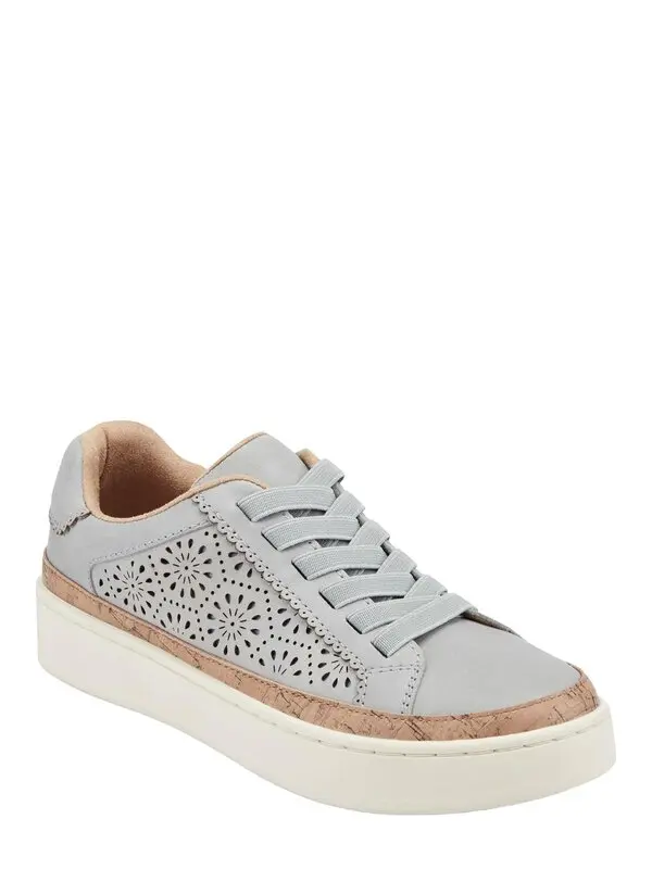 Earth Kristal Laser Cut Platform Sneakers - Light Blue