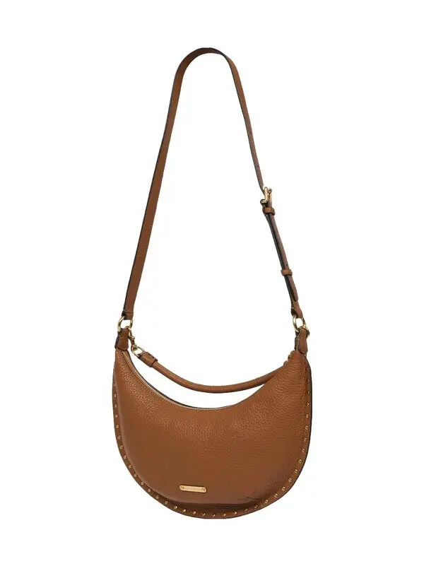 Rebecca Minkoff Darren Small Crescent Leather Crossbody Bag - Caramello