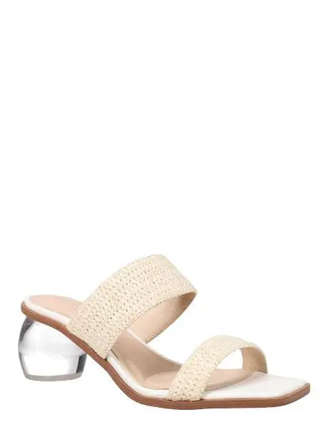 Pelle Moda Lela Raffia Slide Sandal - White Raffia