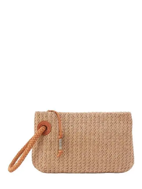 Hobo Large Woven Straw Wristlet - Meadow Woven Straw