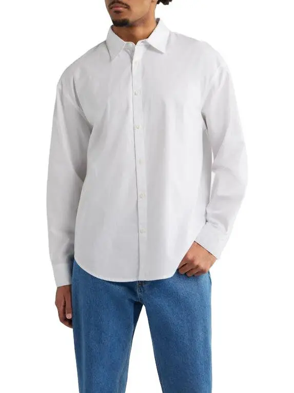 Bp. Oversize Cotton Button-up Shirt - White