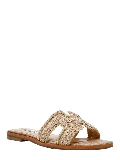 Steve Madden Hadyn Woven Strap Slide Sandal - Raffia