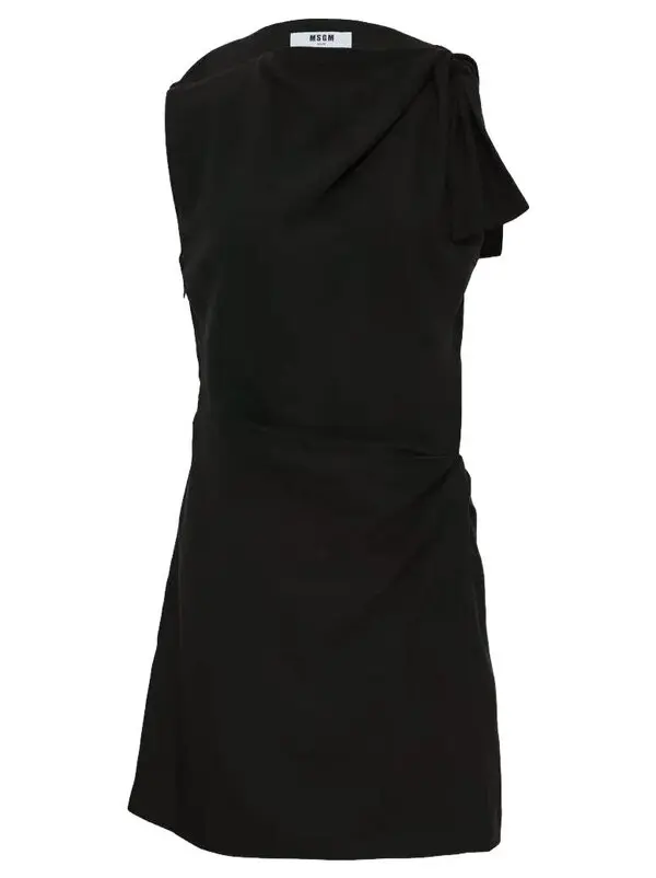 MSGM Draped Mini Dress - Black
