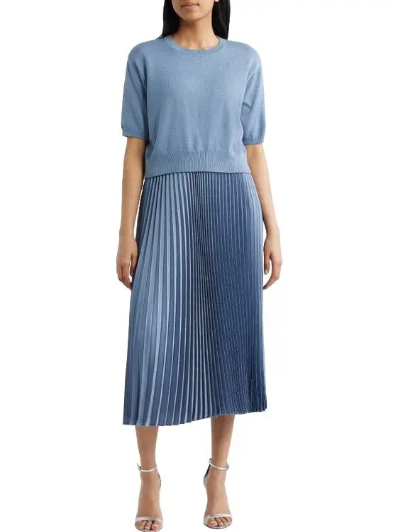 CECE DUPRAZ Sweater And Pleated Skirt Two-piece Set - Shadow