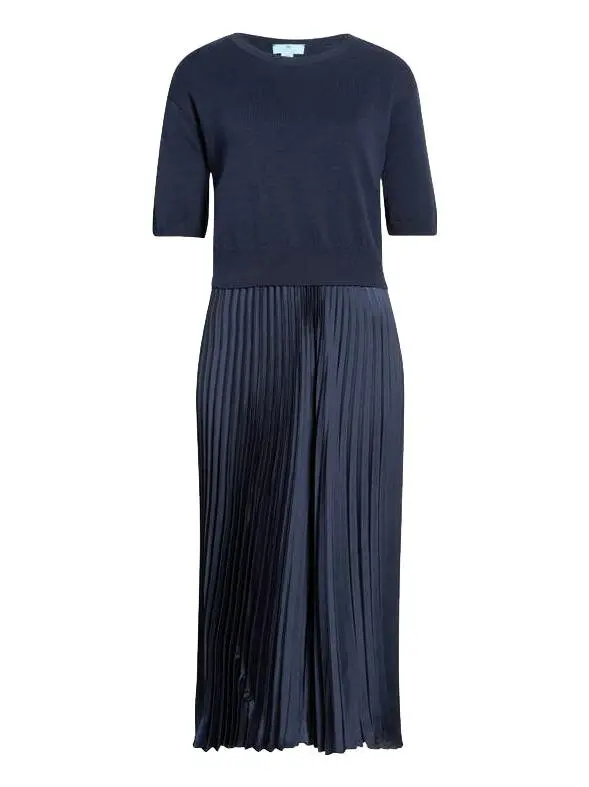 CECE DUPRAZ Sweater And Pleated Skirt Two-piece Set - Twilight Blue