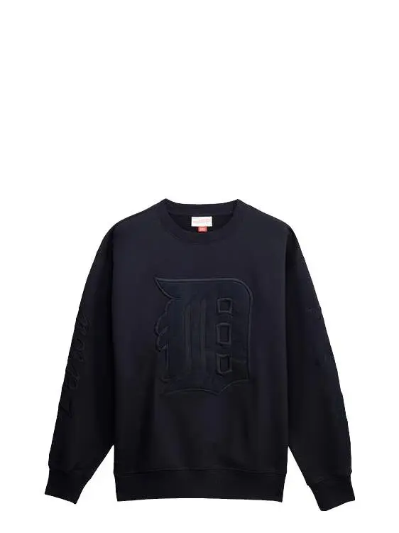 Mitchell & Ness Detroit Tigers Phantom Fleece Crewneck Sweatshirt - Black
