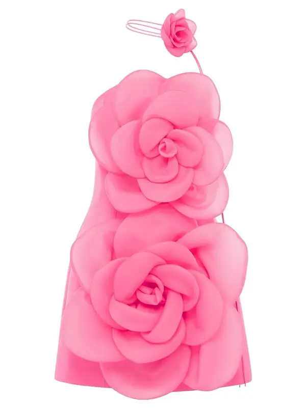 LEO LIN Floret Mini Dress - Fuchsia