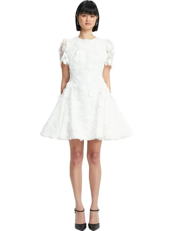 LEO LIN Elyse Lace Mini Dress - Vanilla