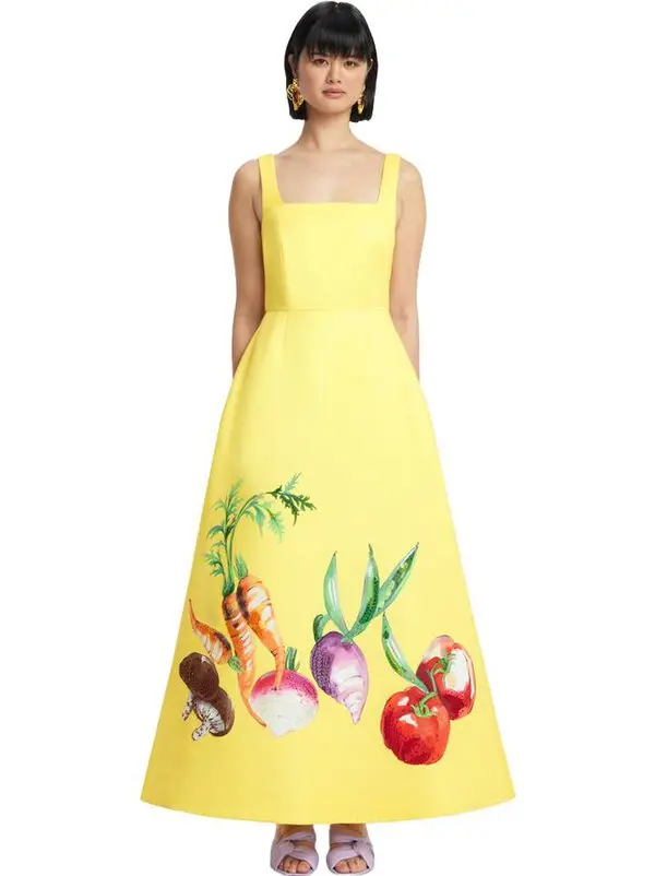 LEO LIN Rianne Appliqué Maxi Dress - Harvest Print